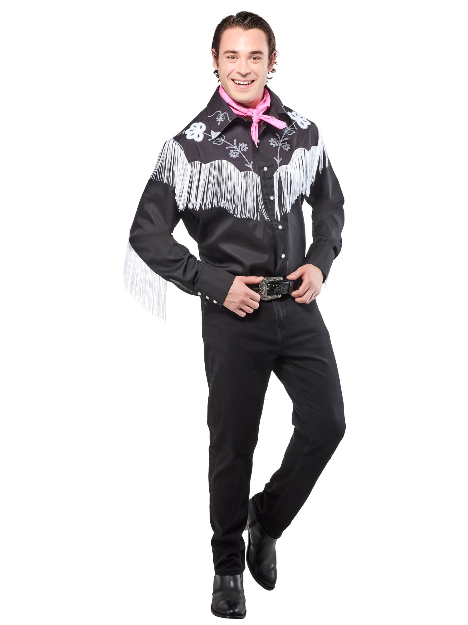 Men's Barbie Movie Western Ken Costume Top and Scarf