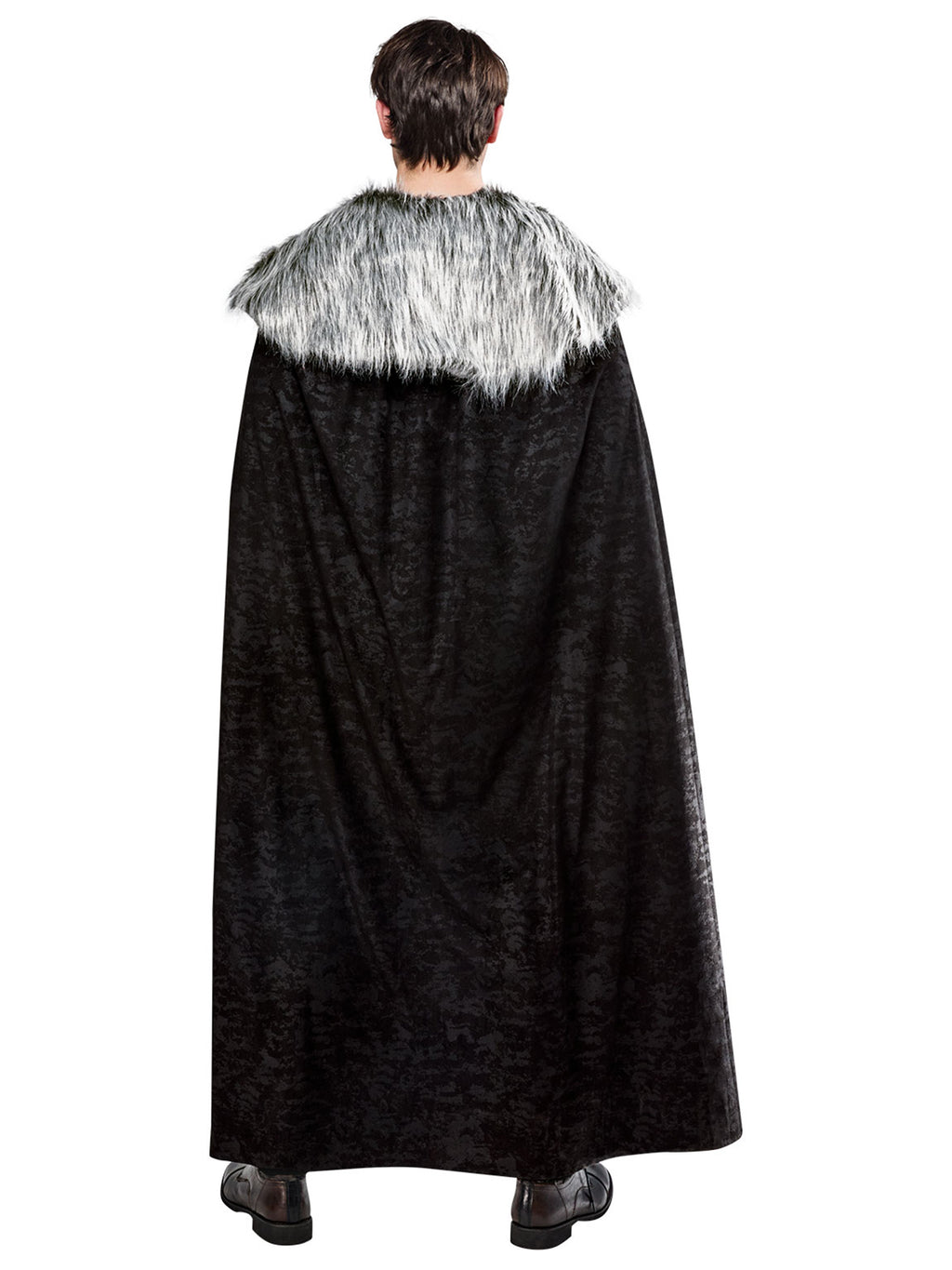 Adult Black Full Length Cape with Faux Fur Collar