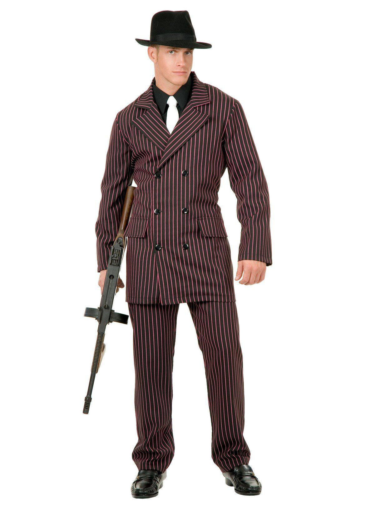 Adult Gangster Black/Red Costume
