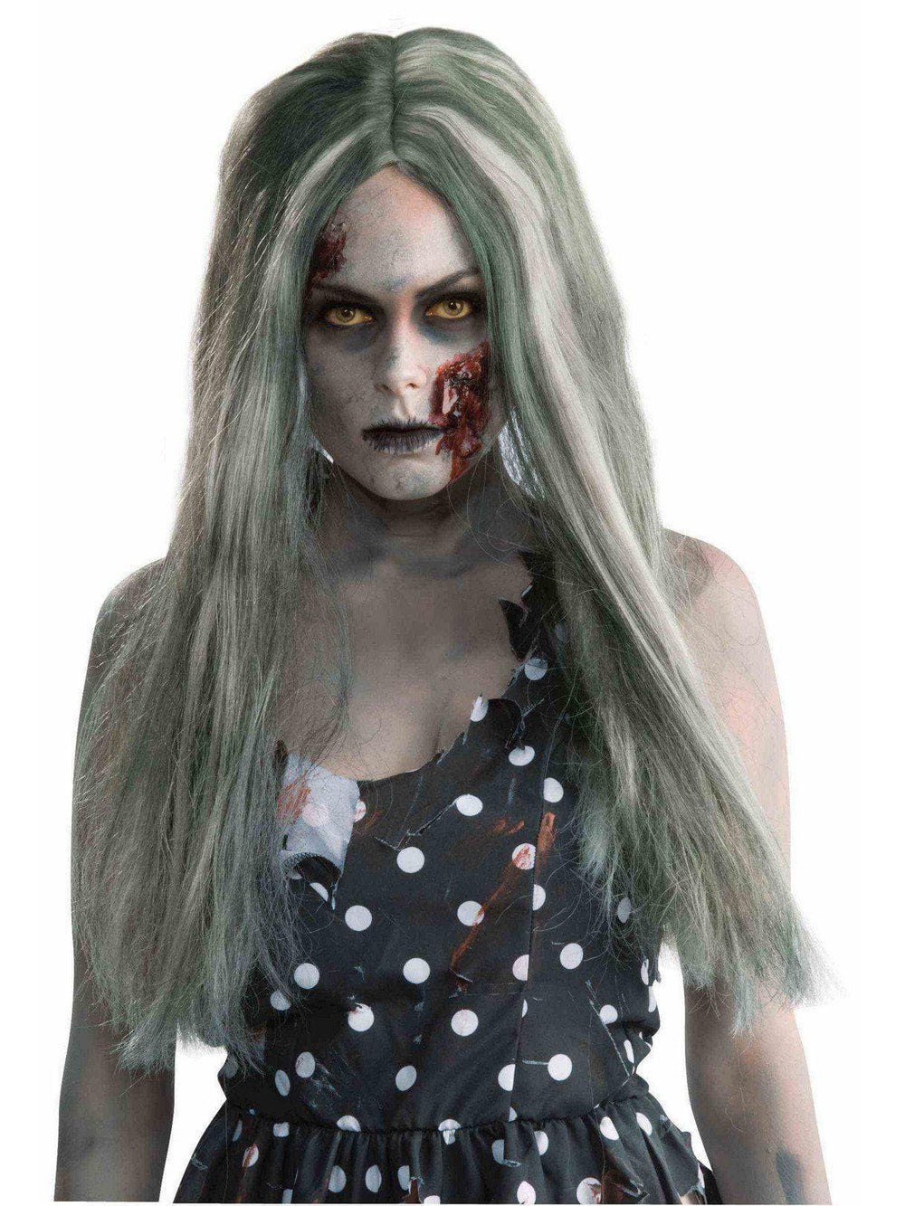 Women's Gray Creepy Zombie Wig
