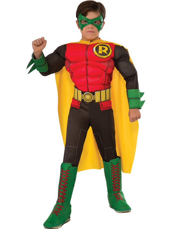 Boys' Teen Titans Robin Padded Jumpsuit Costume - Deluxe