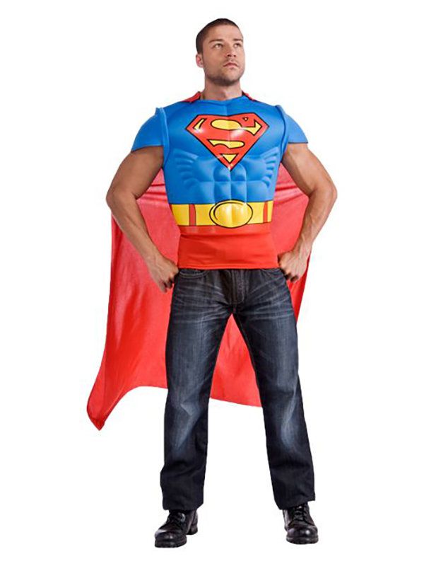 Men's DC Comics Superman Muscle Chest Costume Top and Cape Set
