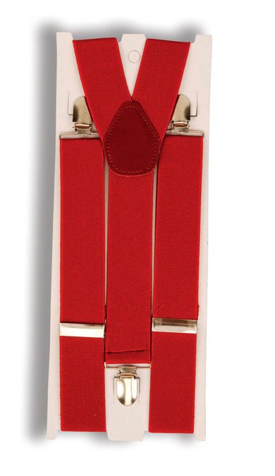 Adult Red Clip-on Suspenders