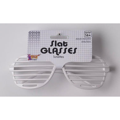 Adult White Slat Glasses