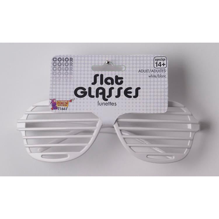 Adult White Slat Glasses
