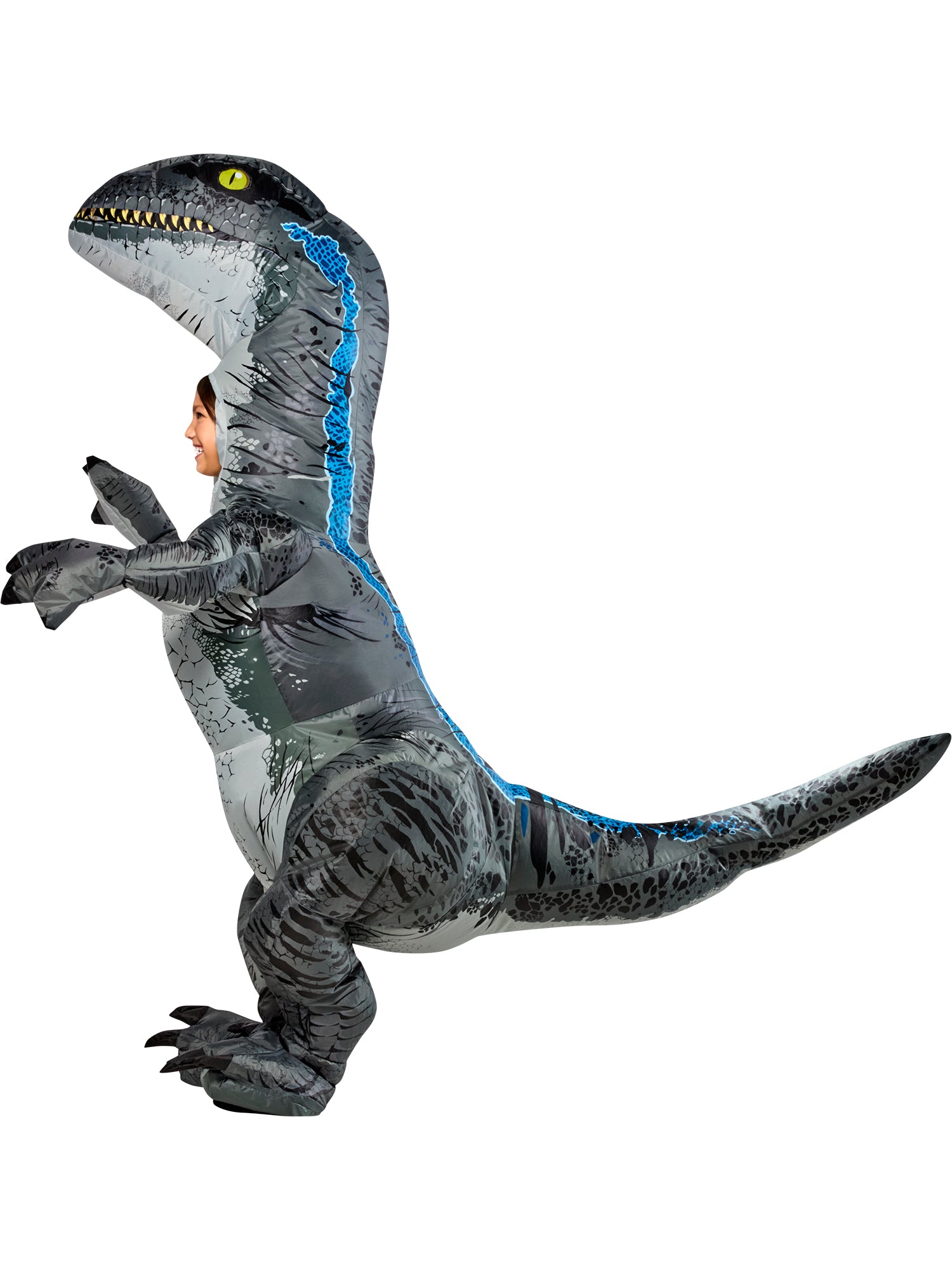 Kids Jurassic World Blue Velociraptor Inflatable Costume Kids Jurassic World Blue Velociraptor Inflatable Costume